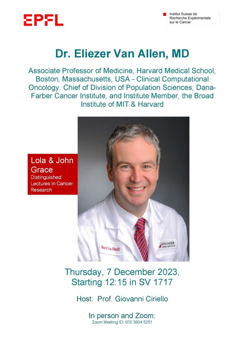 Lola and John Grace Distinguished Lecture in Cancer Research, Dr ...